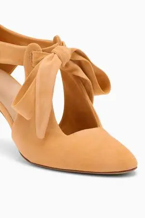 Ulla Johnson Ingrid Suede Bow Pump - Ginger