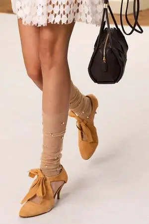 Ulla Johnson Ingrid Suede Bow Pump - Ginger
