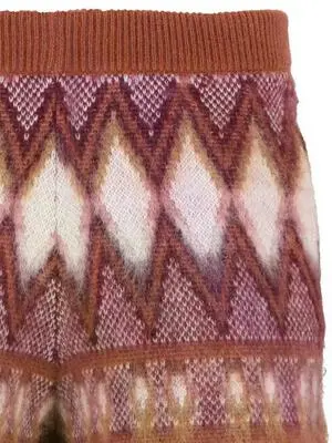 LANEUS Knitted Diamond-pattern Shorts