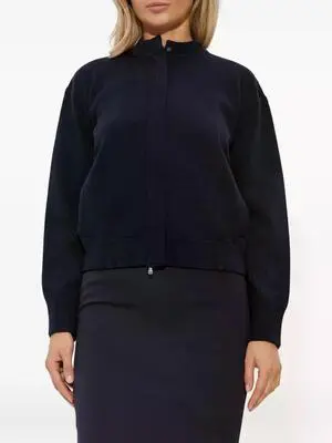 Max Mara Pelago High-neck Zip-front Cardigan - Black