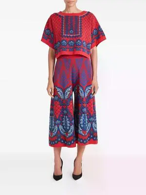 TEMPERLEY LONDON Grid-pattern Cropped T-shirt