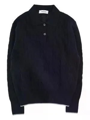GRAN SASSO Cable-knit Buttoned Polo Shirt