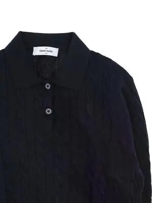 GRAN SASSO Cable-knit Buttoned Polo Shirt
