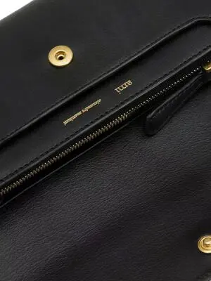 AMI Paris Carrousel Leather Continental Wallet - Black
