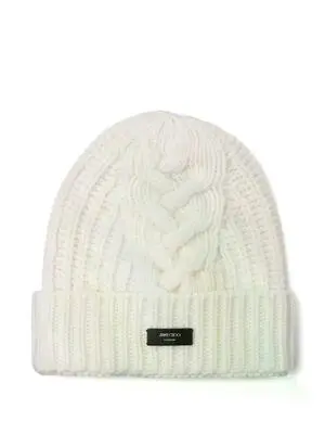 JIMMY CHOO Yuki Beanie - White