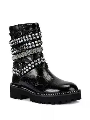 Kurt Geiger Crystal-embellished Biker Boots