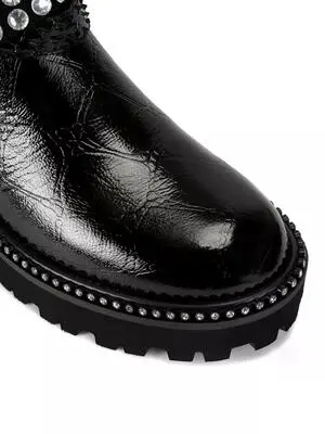 Kurt Geiger Crystal-embellished Biker Boots