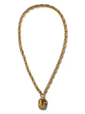 Etro Alien-head Curb-chain Necklace - Gold