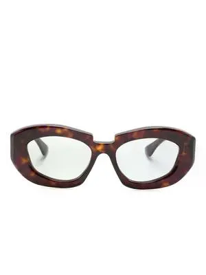 KUBORAUM X23 Geometric Frame Sunglasses - Brown