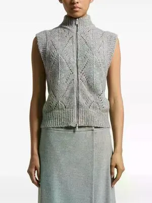 Peserico Zip-front Sleeveless Cardigan