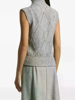 Peserico Zip-front Sleeveless Cardigan