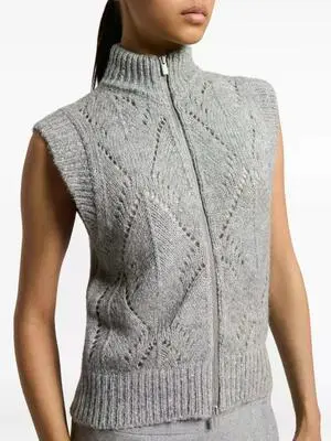 Peserico Zip-front Sleeveless Cardigan