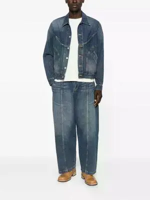 SAGE NATION Curved-panel Denim Jacket