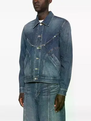 SAGE NATION Curved-panel Denim Jacket