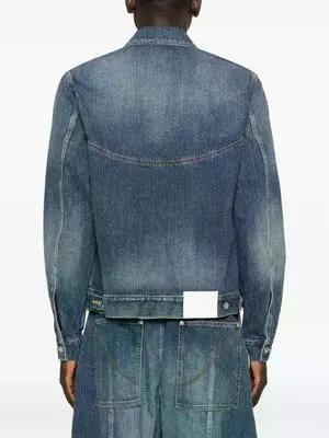 SAGE NATION Curved-panel Denim Jacket