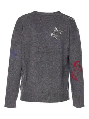 Zadig&Voltaire Cashmere Embroidered V-neck Cardigan