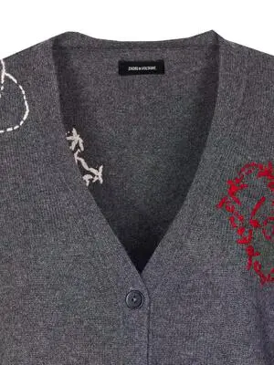 Zadig&Voltaire Cashmere Embroidered V-neck Cardigan