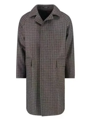 Tagliatore Check Buttoned Coat