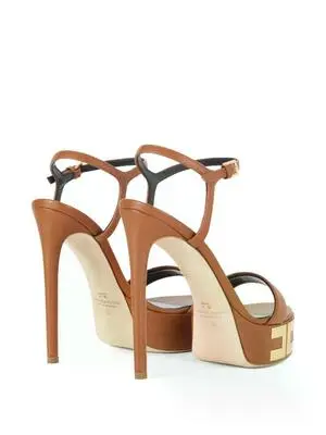 Elisabetta Franchi Vertigo Leather Platform Sandals