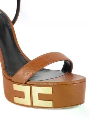 Elisabetta Franchi Vertigo Leather Platform Sandals