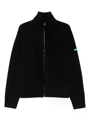 FLANEUR Zip-up Ribbed Cardigan