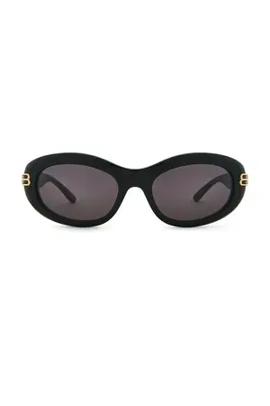 Balenciaga Oval Sunglasses - Black & Grey