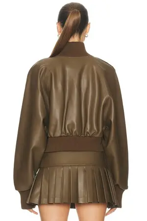 Norma Kamali Oversized Turtleneck Bomber Jacket - Bark