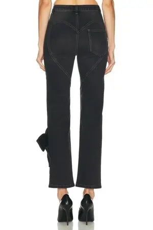 AREA Bow Straight Leg Jeans