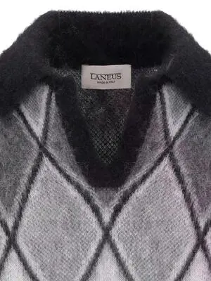 LANEUS Diamond-pattern Knitted Sweater