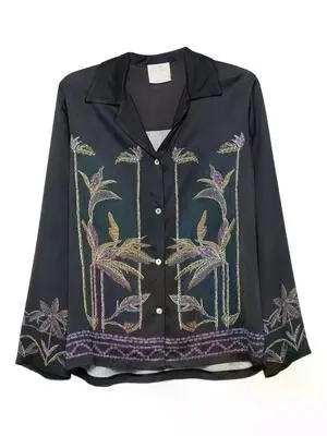 FORTE_FORTE Embroidered Floral Shirt