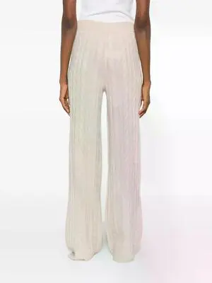 Soft Goat Cable Knit Wide Leg Pants - Neutrals