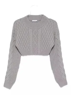 Patrizia Pepe Cable-knit Cropped Pullover