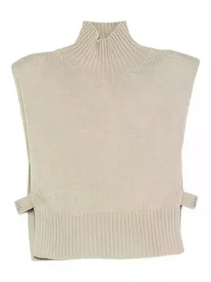 Patrizia Pepe Ribbed High Collar Vest