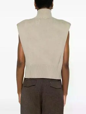 Patrizia Pepe Ribbed High Collar Vest