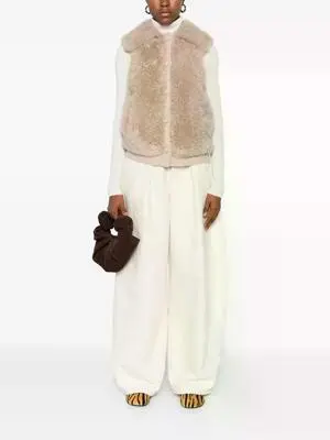 YVES SALOMON Textured Gilet - Neutrals
