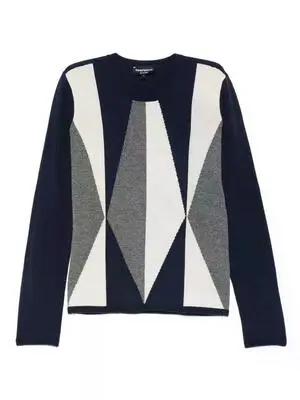 Emporio Armani Geometric-pattern Sweater - Blue
