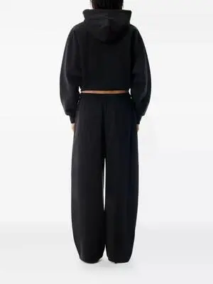 Alexander Wang Rhinestone-drawcord Zip-up Hoodie - Black