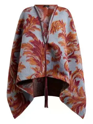Etro Leaf-jacquard Tassel Cape