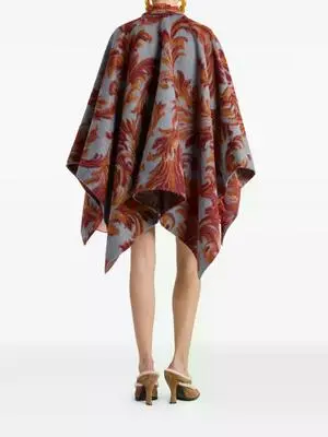 Etro Leaf-jacquard Tassel Cape