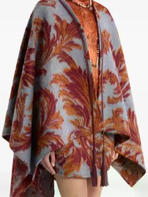 Etro Leaf-jacquard Tassel Cape