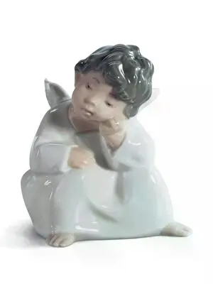 LLADRO Little Angel Meditating Figurine - White