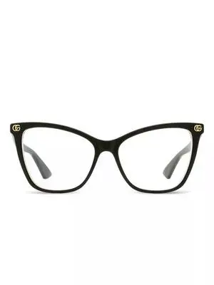 Gucci Logo Butterfly-frame Glasses - Black