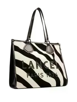 LANCEL Zebra-print Suede Tote Bag - Black