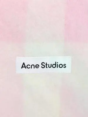 Acne Studios Checked Fringed Scarf - Pink