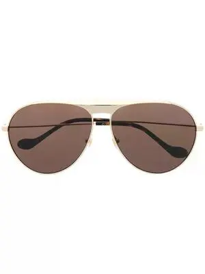 Gucci Logo-bridge Sunglasses - Gold