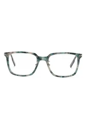 Zegna Tortoiseshell-effect Square Frame Glasses - Green