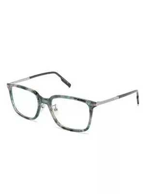 Zegna Tortoiseshell-effect Square Frame Glasses