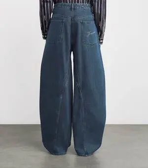 Jacquemus Curved-seam Wide-leg Jeans
