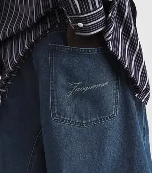 Jacquemus Curved-seam Wide-leg Jeans