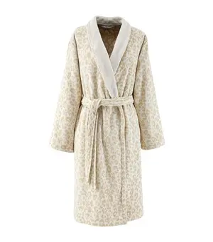 YVES DELORME Leopard Print Robe - Ivory